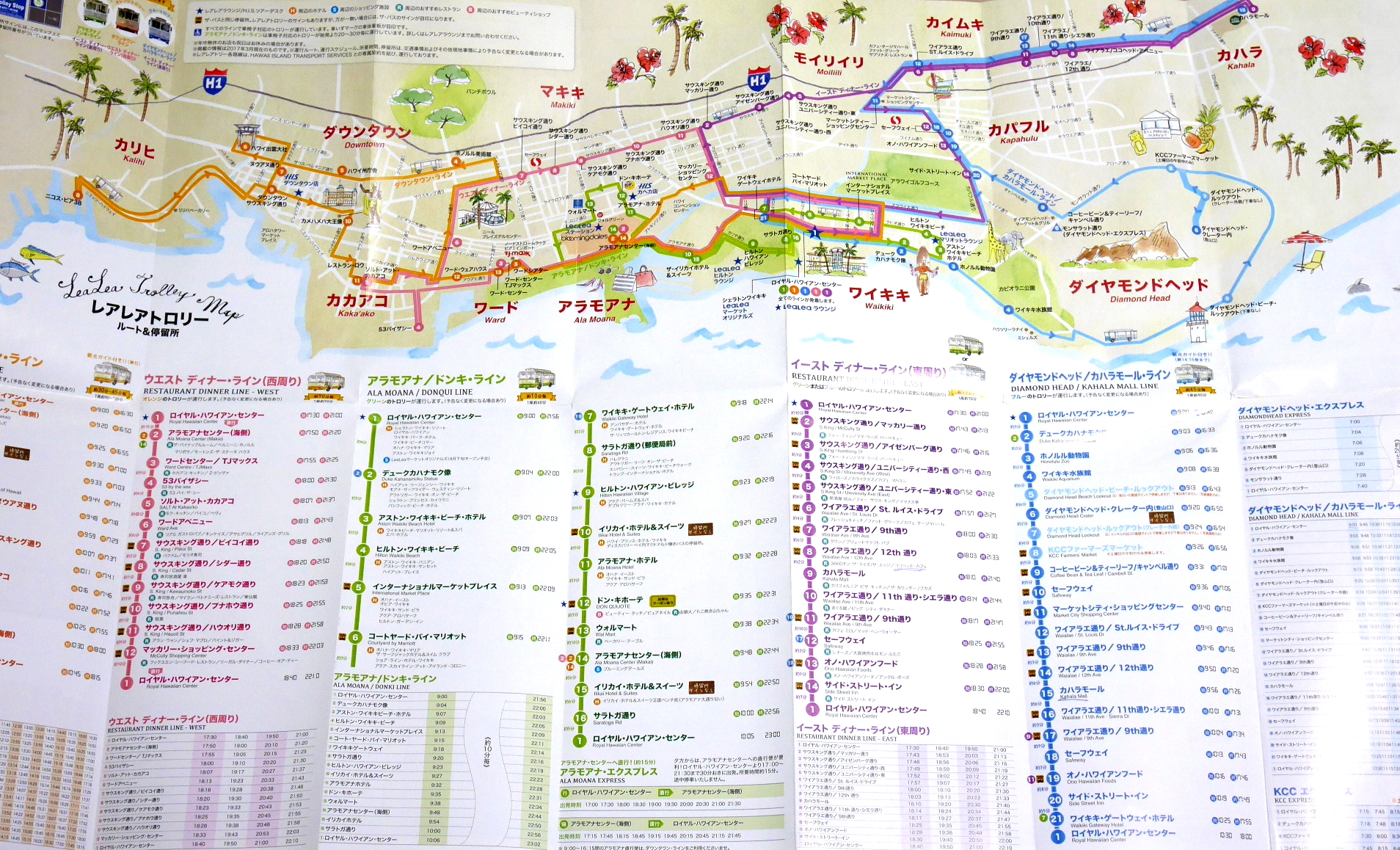H.I.S. でもらえる LeaLea トロリー ルートマップ | The Life
